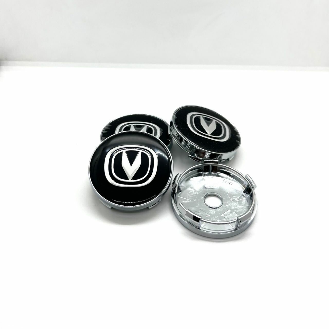 Колпачки заглушки на литые диски Универсальные (Tech Line / Neo/ Venti / RST) Changan 60/56/9мм 4 штуки (Комплект)