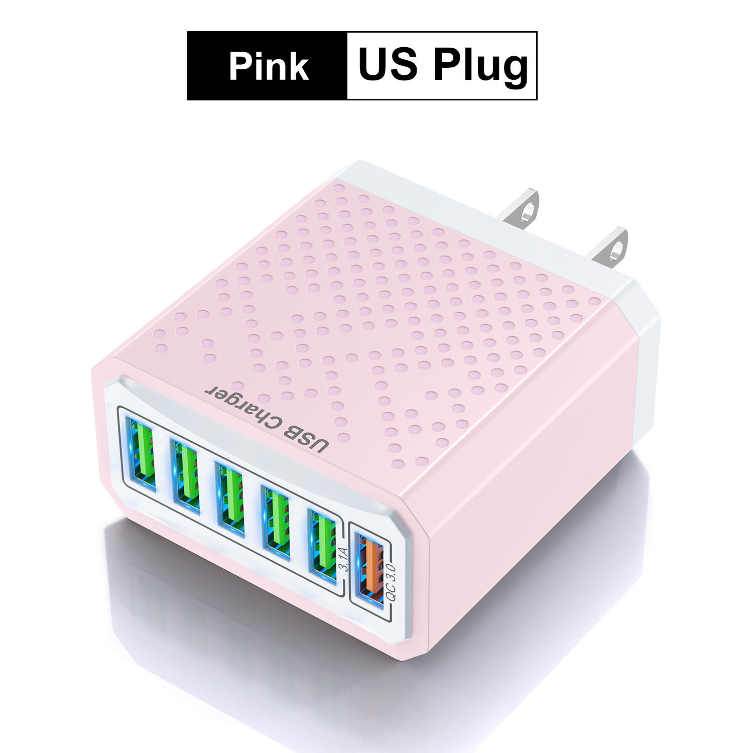 SG Горячая продажа кросс-бордерный источник 6-портовый USB сетчатый QC3.0 зарядник 6-в-1 многофункциональный зарядный головка 5V 3A быстрая зарядка