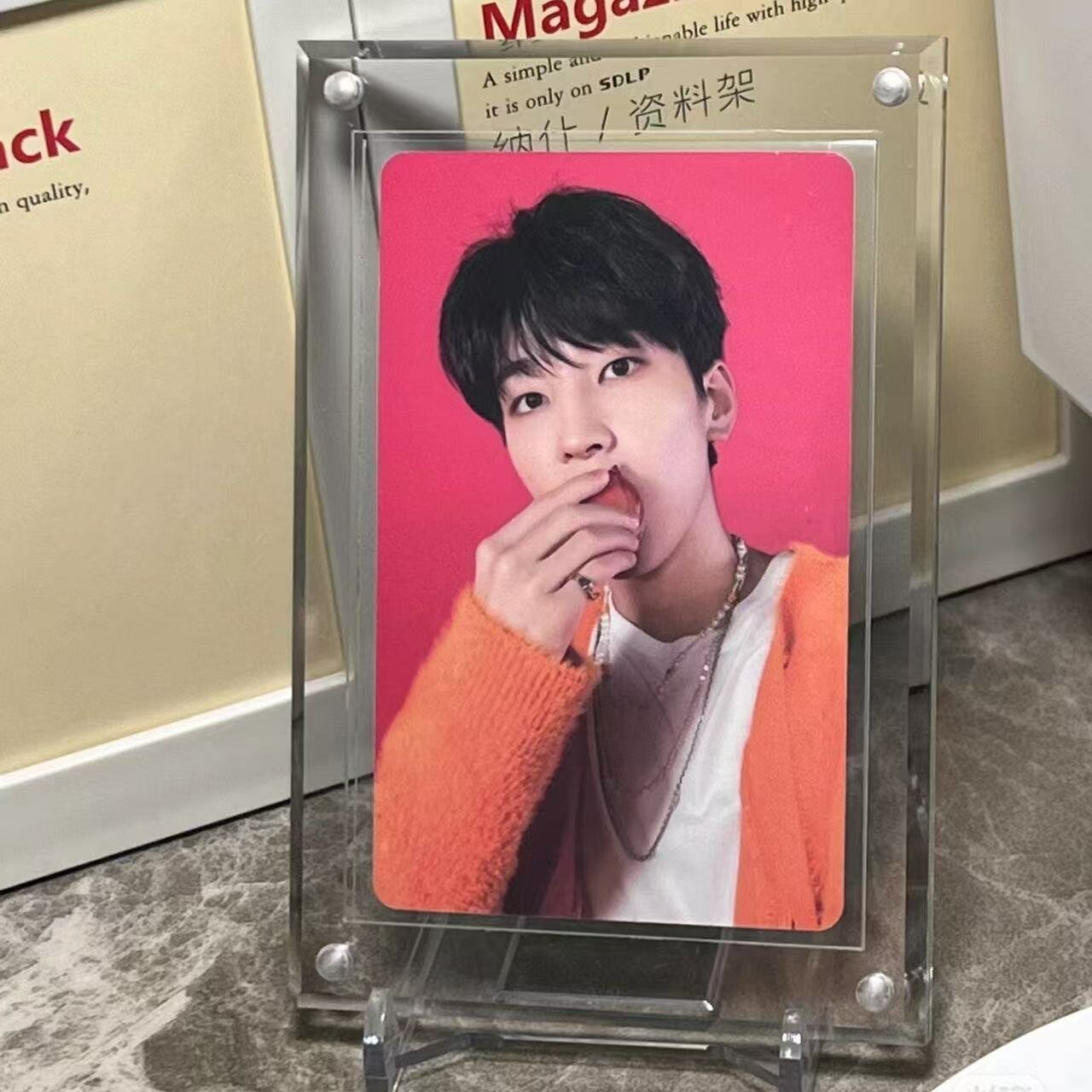 Акриловый защитный держатель для карт с двойным слотом, утолщенный HD-канал, маленький держатель для карт, магнитная рамка для фото, альбом, подставка для демонстрации