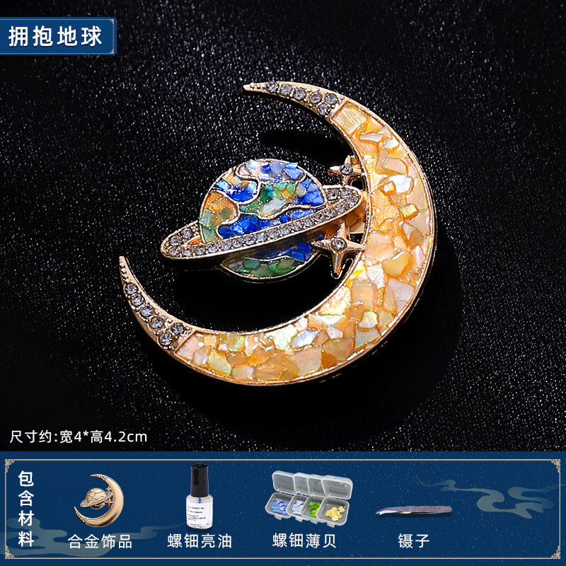 Набор материалов для рукоделия своими руками, брошь из перламутра, набор материалов для заколки, ракушки, остроконечный нефрит, подарок для детского творчества