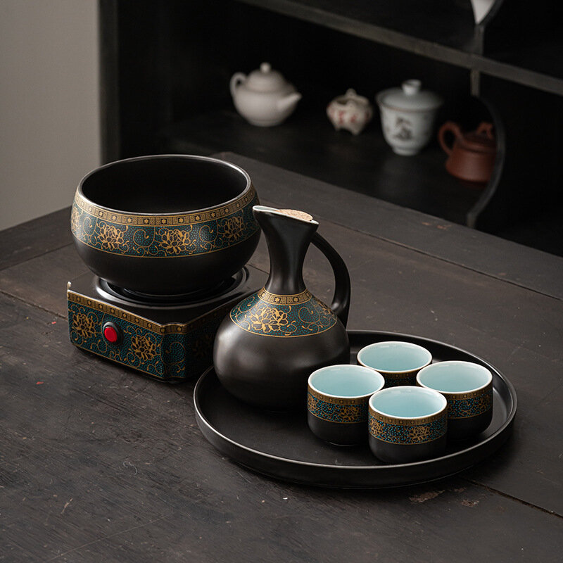 Античный китайский стиль керамический подогреватель вина посуда костюм ликер желтое вино Отопление большой емкости