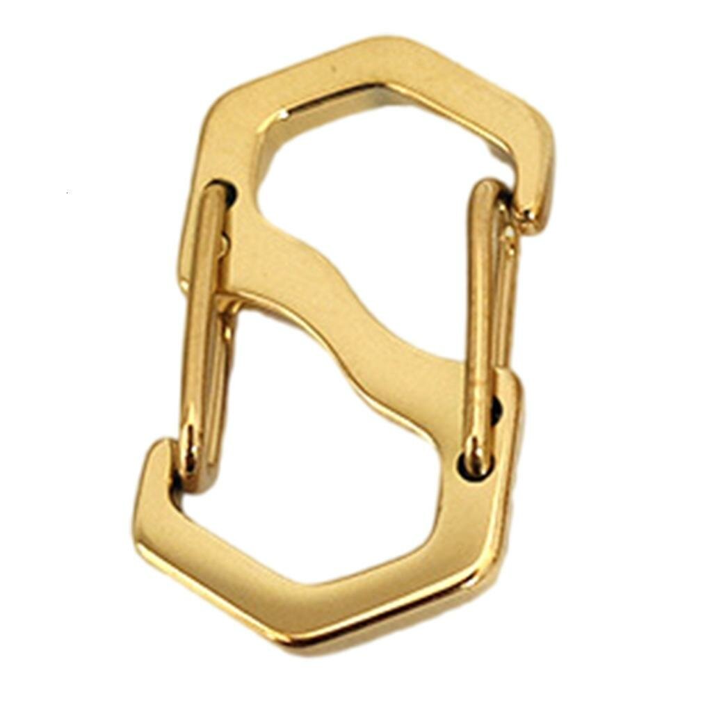 Мини-карабин S-образный из нержавеющей стали с замком, Золото - 16mm