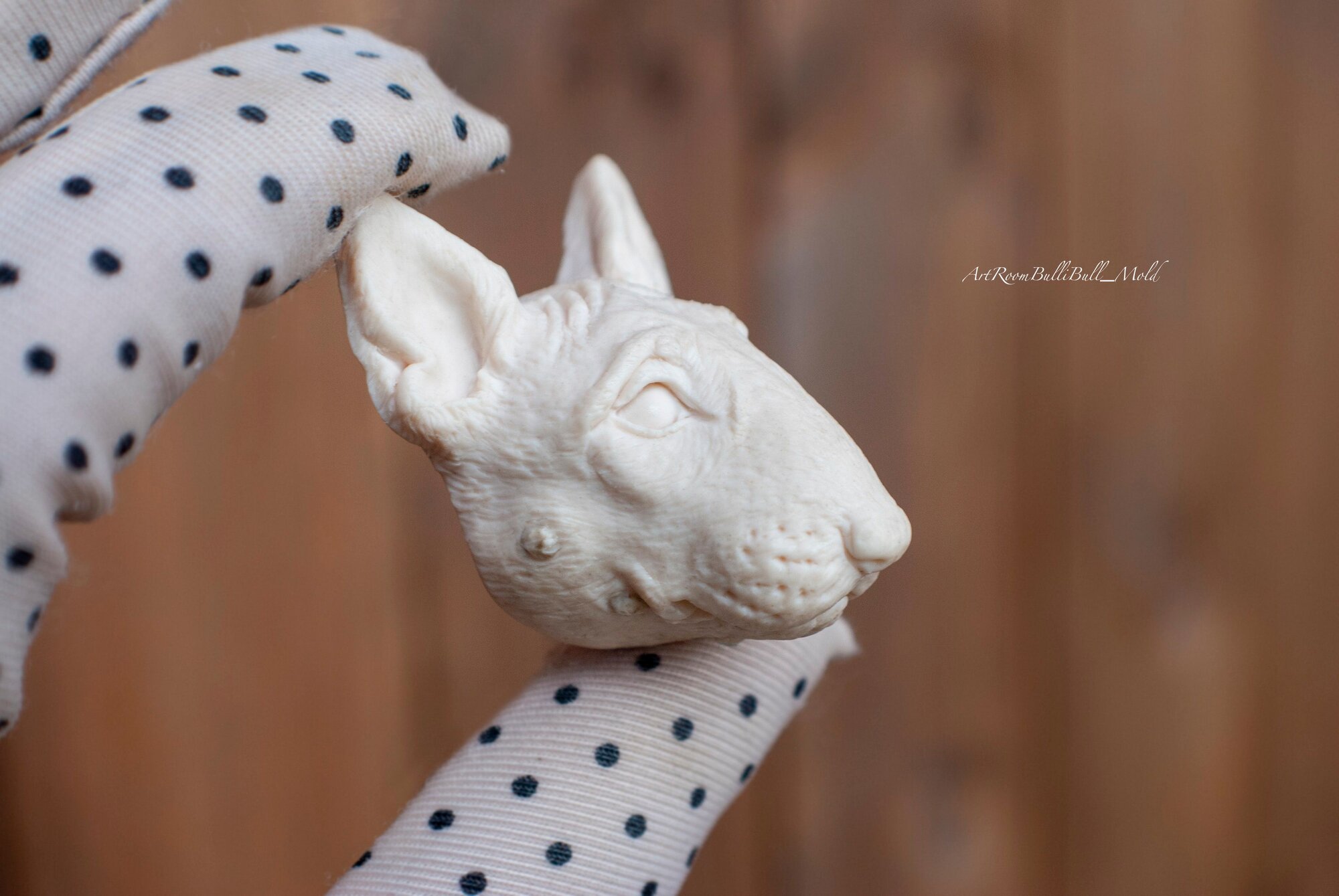 Авторский силиконовый молд Бультерьер щенок (миди) — форма для эпоксидной смолы, гипса, мыла, полимерной глины