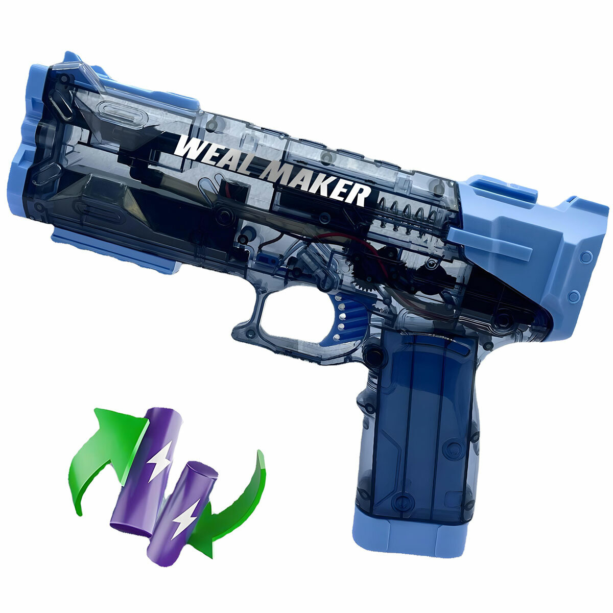Водяной пистолет электрический Weal Maker 555 с эффектом огня синий