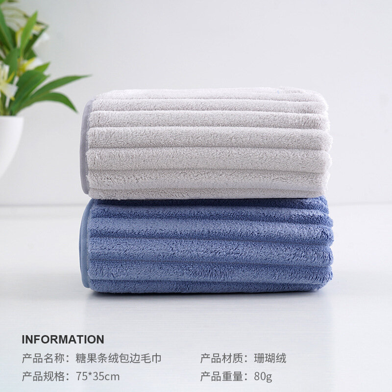 Бытовые конфеты бархат полотенце Коралловое бархатное полотенце для лица быстро впитывает воду Эмаль Серый + Про Синий