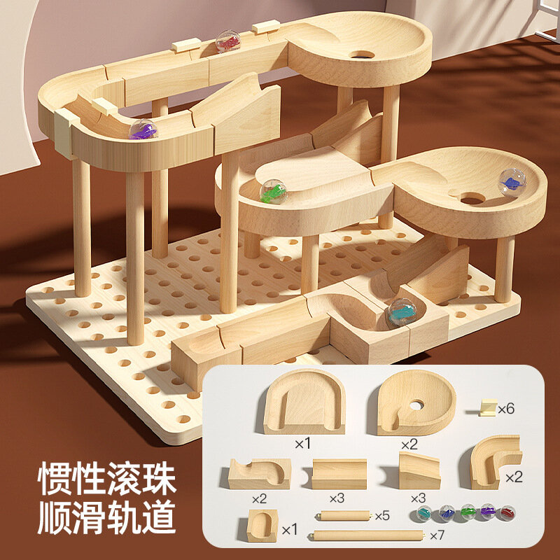 Игрушка-мраморная дорожка, конструктор с шариковой дорожкой, развивающая деревянная горка для мальчиков, подарок на день рождения для детей.