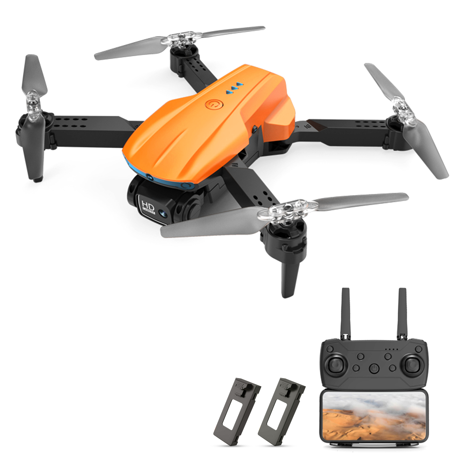 RC дрон с камерой 480P Двойная камера RC квадрокоптер с функцией Избегание препятствий Безголовый режим Однонажмное возвращение 2 батареи 3.7V 600mAh Размер 12.5*7.5*5.5см (сложенный), 25.5*27*5.5см (разложенный) Вес дрона 100гм Дистанция управления 60м