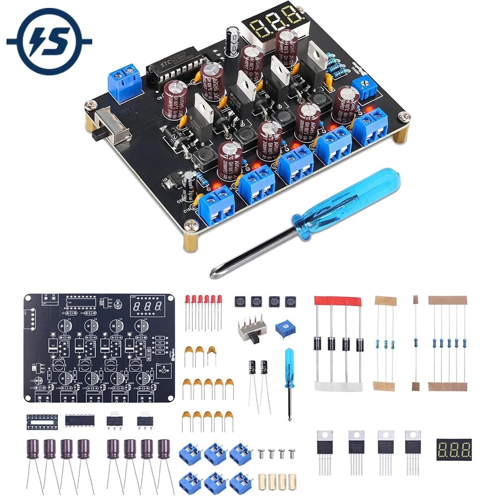 DIY модуль питания, паяльный комплект LM2596, универсальный 1,5 В/3,3 В/5 В/12 В, регулируемый выходной модуль питания, понижающий понижающий модуль