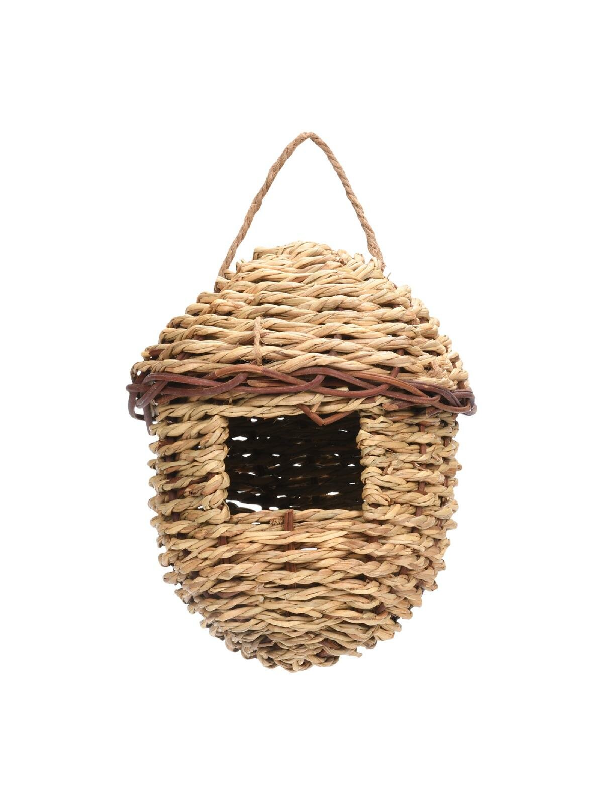 Птичье гнездо ручной работы, уличный домик для колибри, подвесное гнездо из натуральной травы