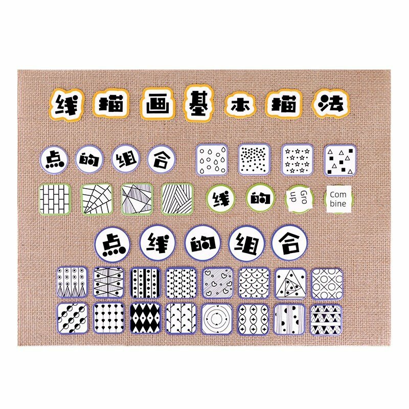 Huanchuang линия рисунок детский сад художественный макет зоны льняная стена класс украшения площади угловой материал