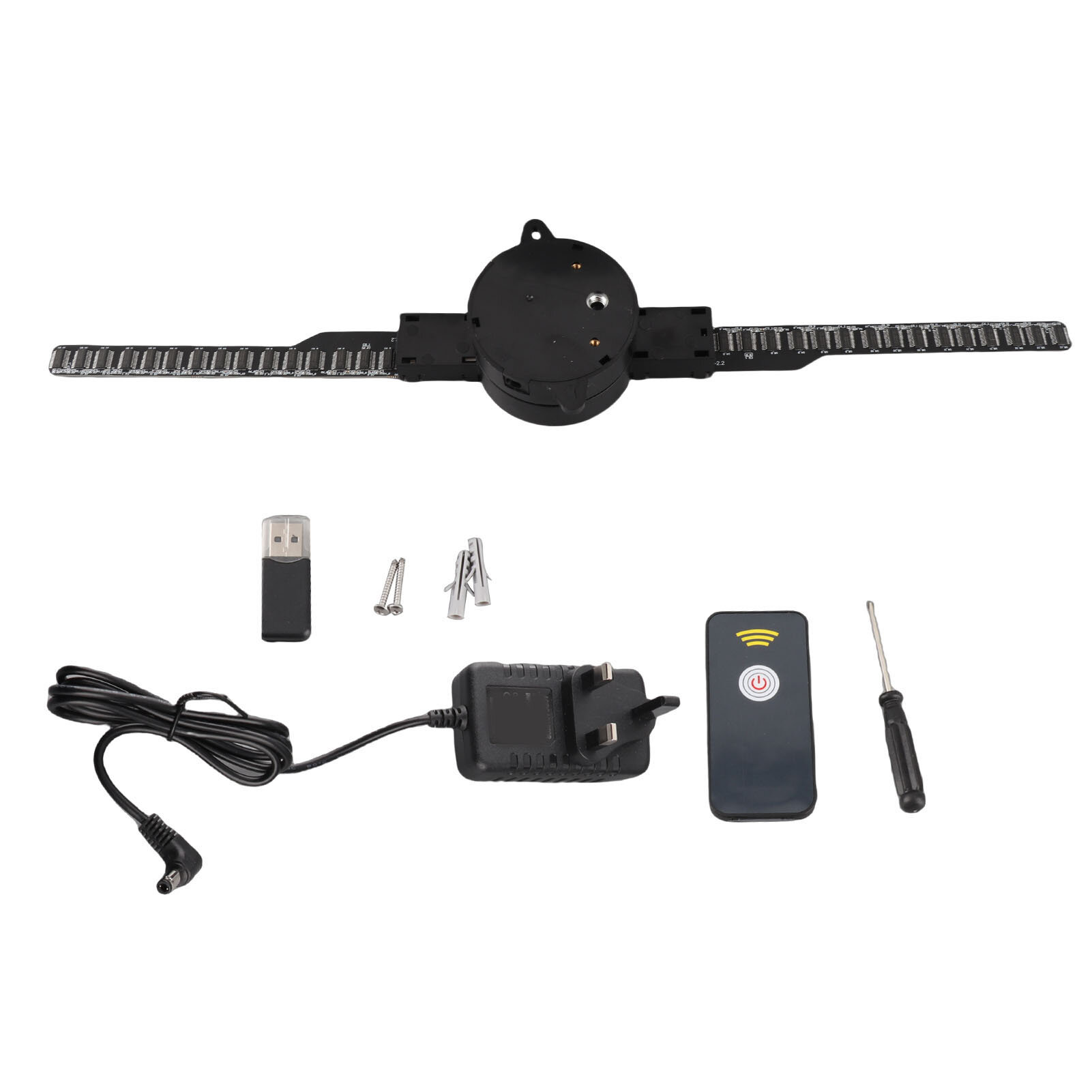 3D голографический вентилятор 2000x224, 224 светодиода, поддержка Wi-Fi, приложение, проектор, рекламный дисплей, 100–240 В, 16,1 дюйма, вилка для Великобритании