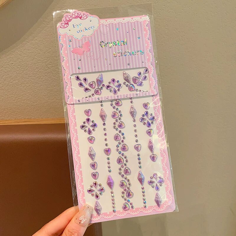 Детские наклейки с алмазами для лица, наклейки для сценического макияжа для девочек, наклейки для рисования на лице для