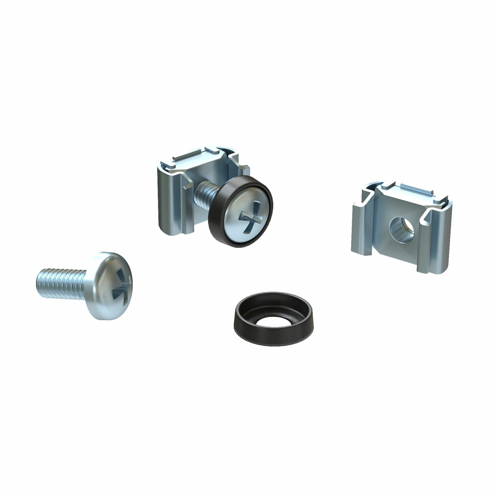 Набор крепежный SYSMATRIX винт М6х16, гайка М6, пластиковая шайба М6, для 19" оборудования, 50 комплектов