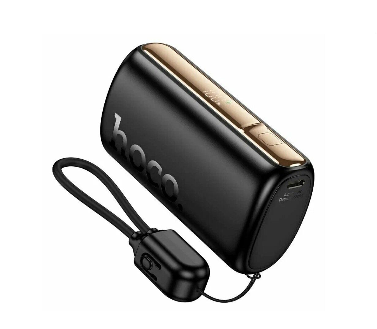 Внешний аккумулятор Hoco Q50 Victory, 10000mAh, PD20W, С кабелем Type-C to Lightning, Черный/Бронзовый