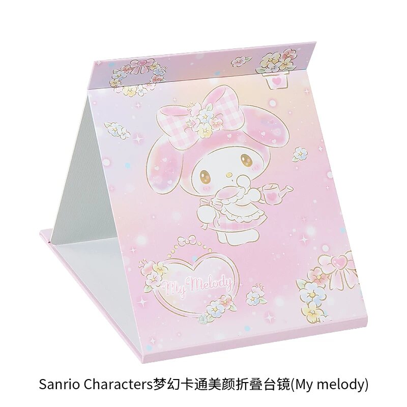Складное зеркало Miniso Sanrio для студентов, зеркало для макияжа Cinnamoroll, настольное зеркало Kuromi для общежития