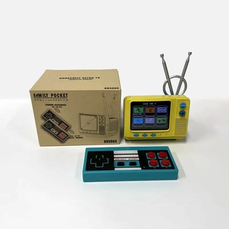 Ретро-книжная полка GV300 TV игровая консоль с 3,0-дюймовым портативным игровым плеером, встроенным в 339 классических игр, мини-карманный геймпад