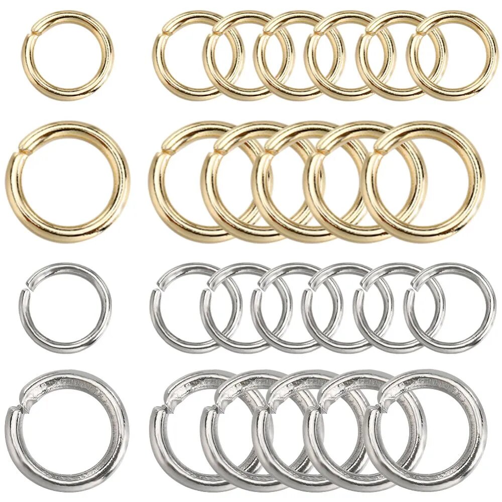 800 шт. 4 стиля, соединительные кольца из нержавеющей стали 304, открытые соединительные кольца для кольчужного плетения, золотистые