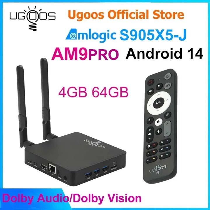 Ugoos AM9 PRO Smart TV Box Android 14/4GB/64GB, EU Plug