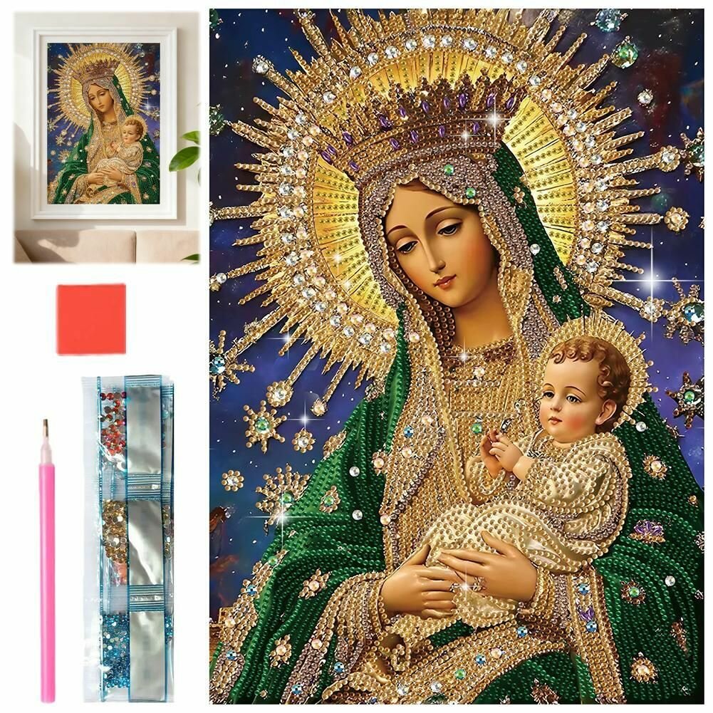 Алмазная мозаика ( 30 х 40см ) Икона Казанская Богоматерь