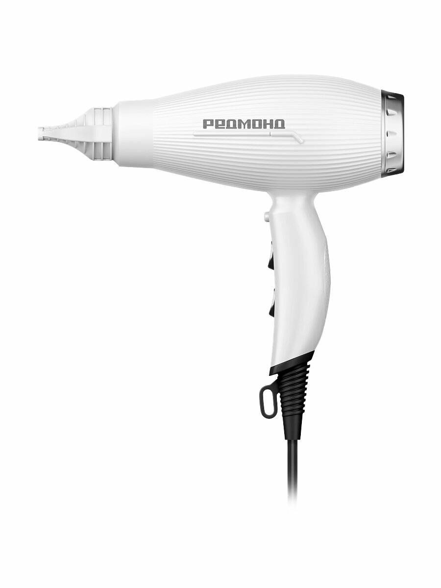 Фен для волос REDMOND HD1704, белый, 2200Вт, 3 температурных режима, 2 насадки