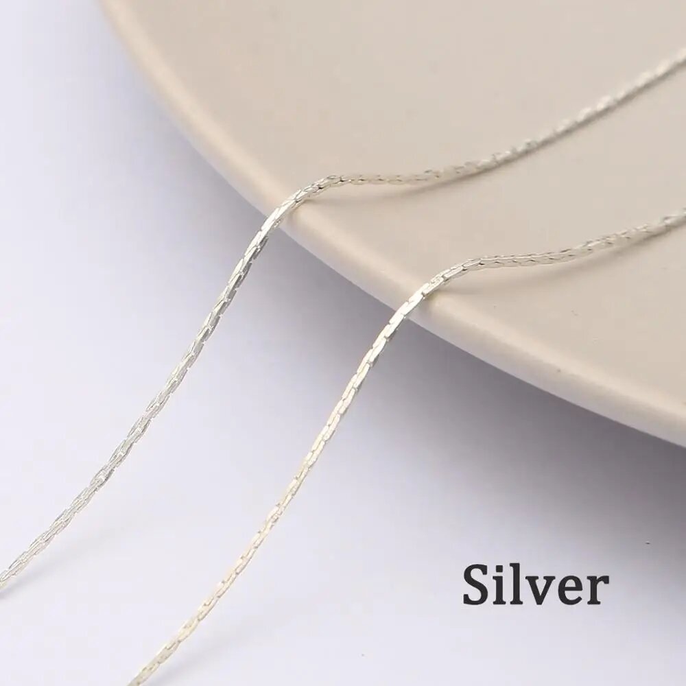 Серебряная цепочка для украшений, 1 м, 0.8 мм, квадратные звенья