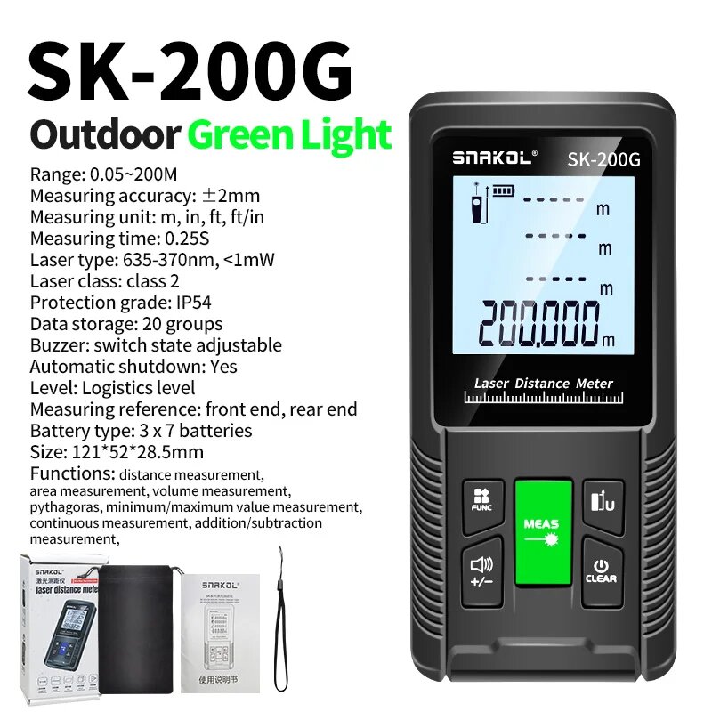 SNAKOL SK-200G Лазерный дальномер, 200м, Green