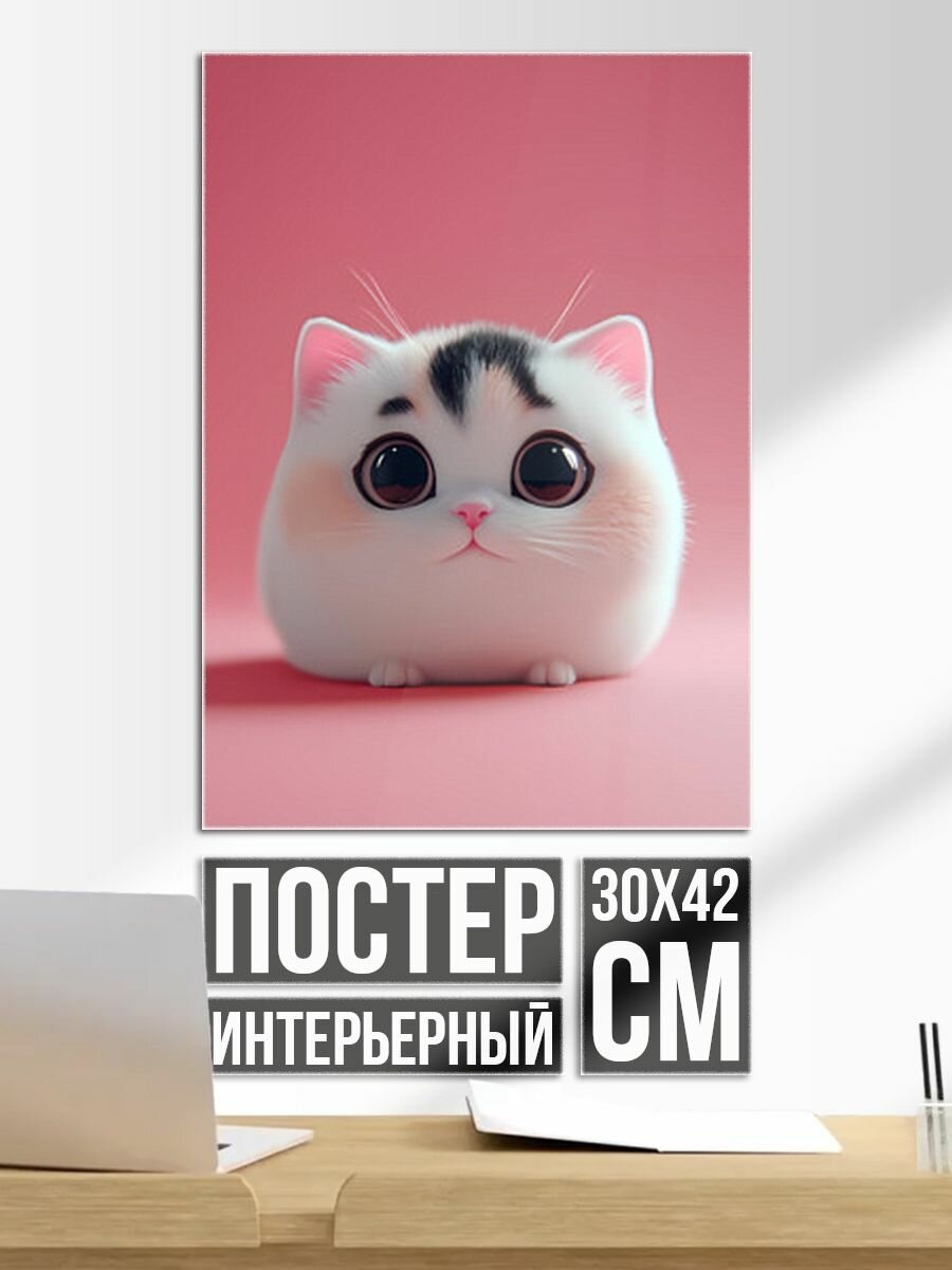 Постер на стену Маленький круглый котенок