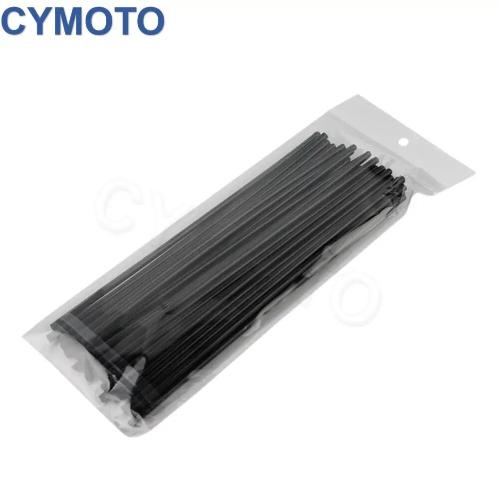 Накладки на спицы, чехлы на спицы для мотокросса, велосипеда, 12 цветов, 24 см, Черный, черный