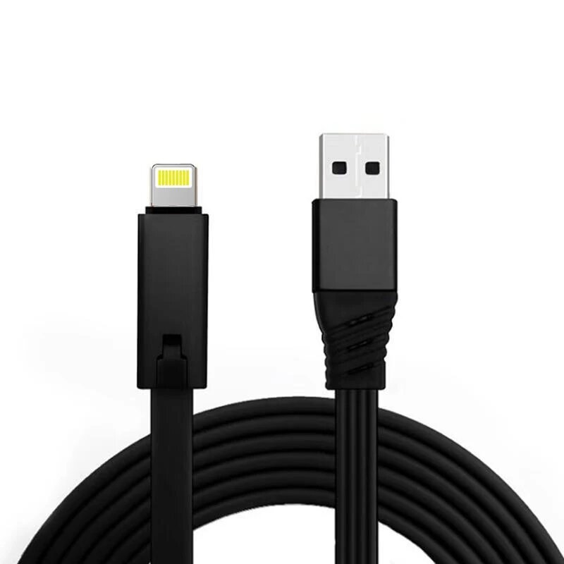 BAECOAR Magic Renewable USB-кабель Резка Ремонт Зарядный провод для iPhone Samsung Xiaomi Тип C Кабели Microusb Забавный телефонный шнур Black for iPhone