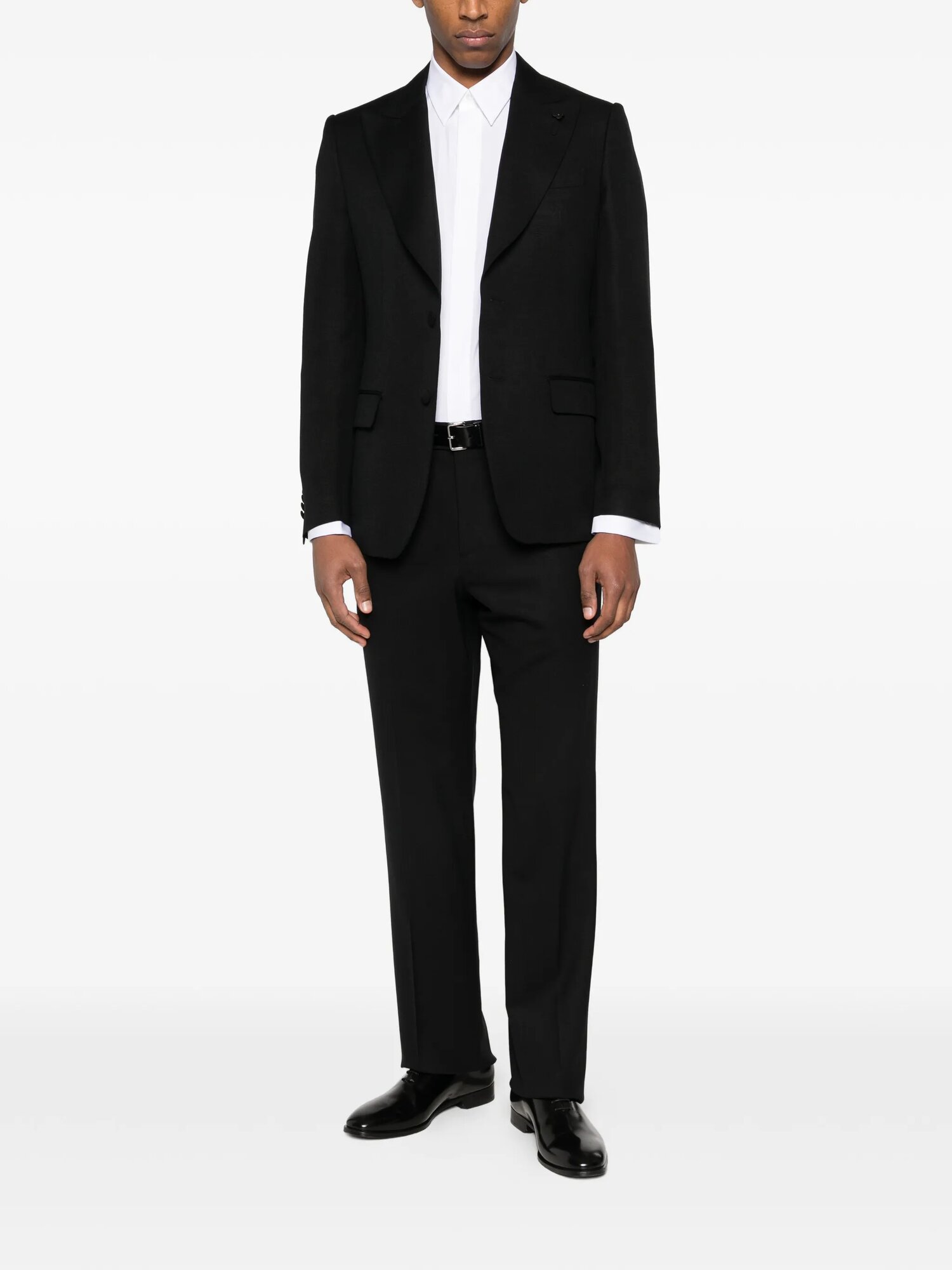 Куртка Lardini Peaked-lapel jacket, размер 52, black/black — фото 1