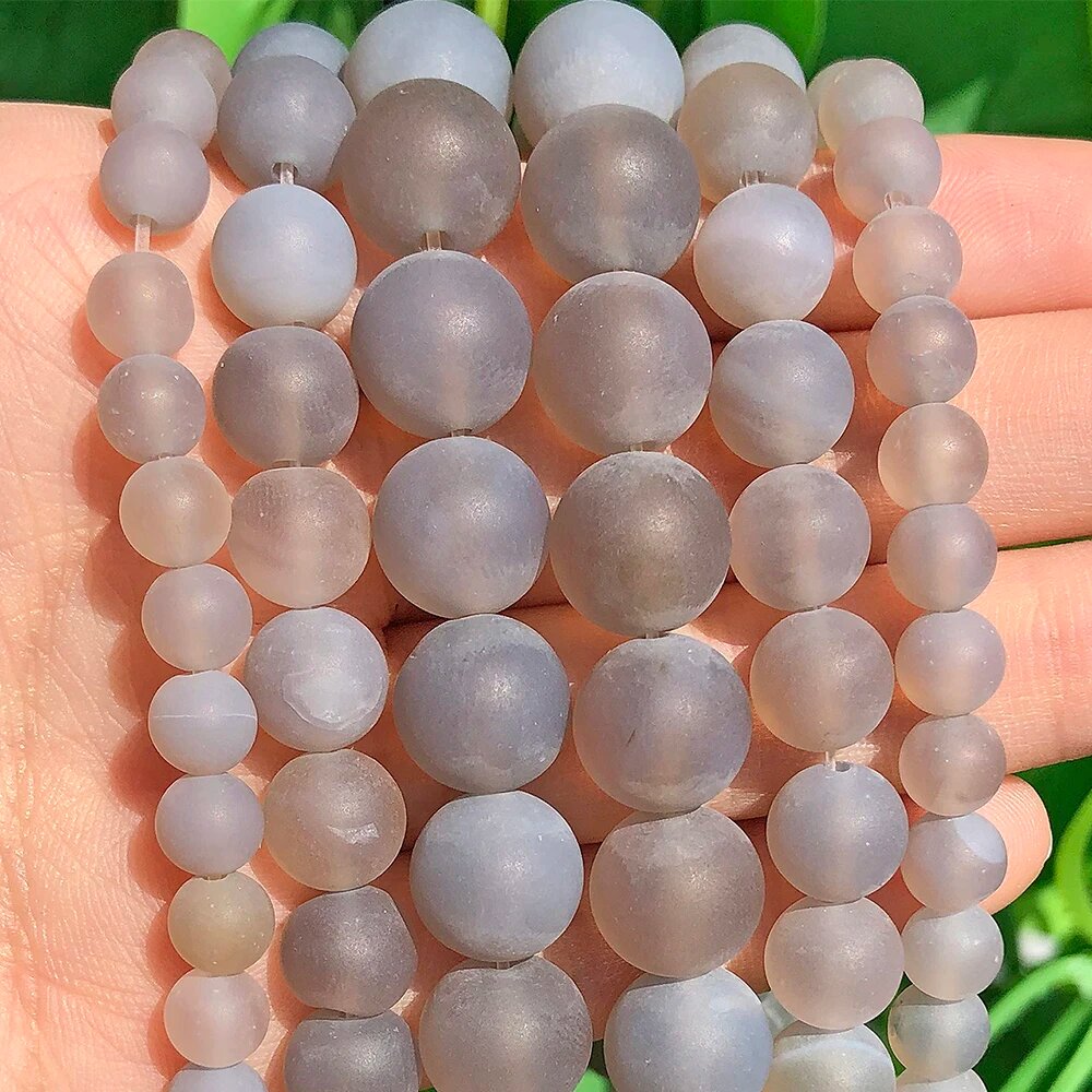 Бусины из серого агата, 10 мм, 36 шт.