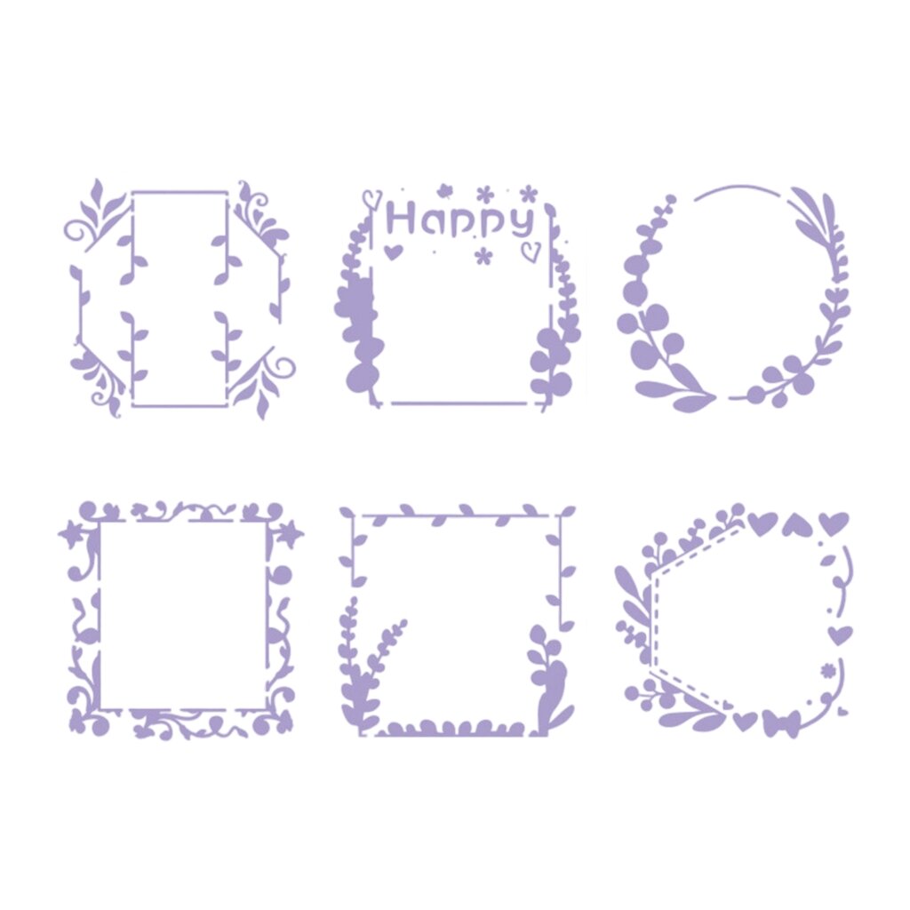 6 листов заполненных цветами пустотелых шаблонов, скопированных от руки газетных шаблонов, пустотелых шаблонов для рисования -кружащиеся тени цветов