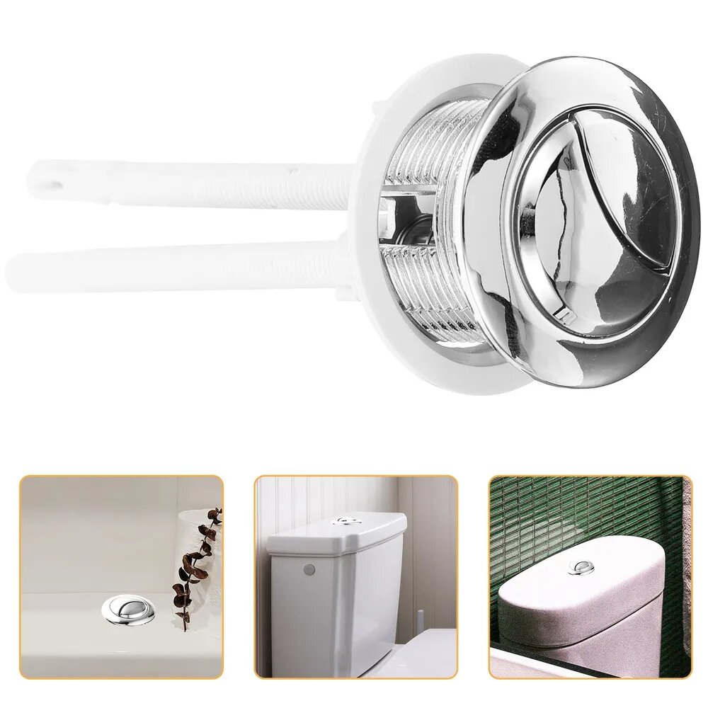 Серебристая Круглая Кнопка Смыва Для Бачка Унитаза, Абс, Легкая Разборка И Установка, 1 Комплект