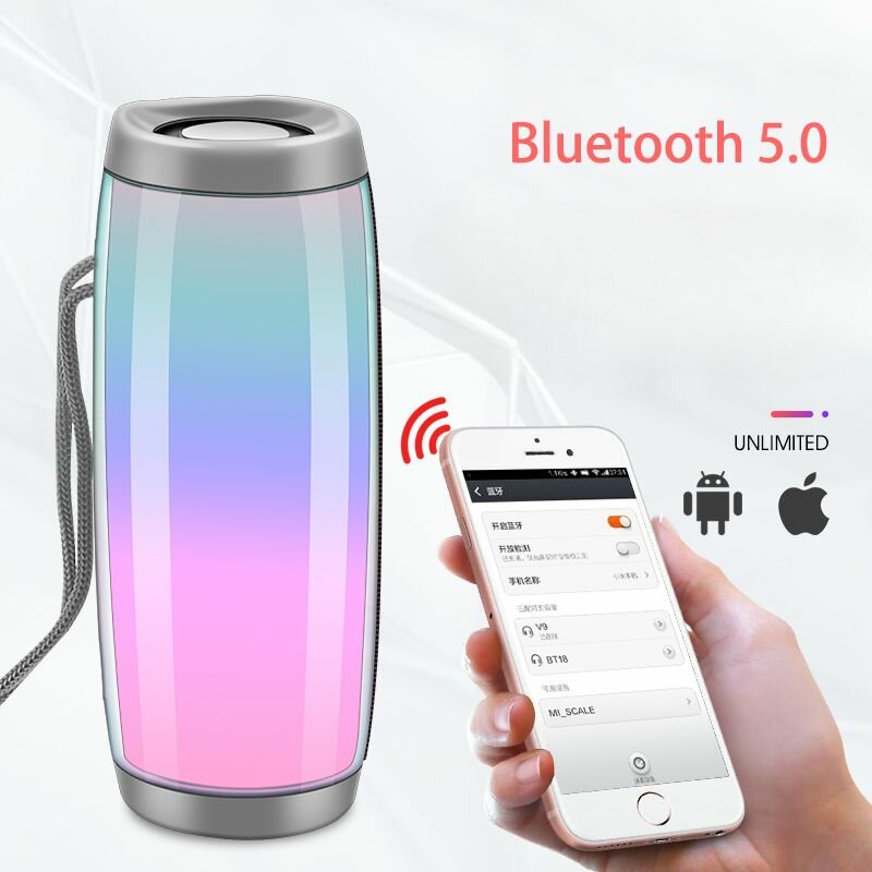 Колонка беспроводная музыкальная блютуз с подсветкой