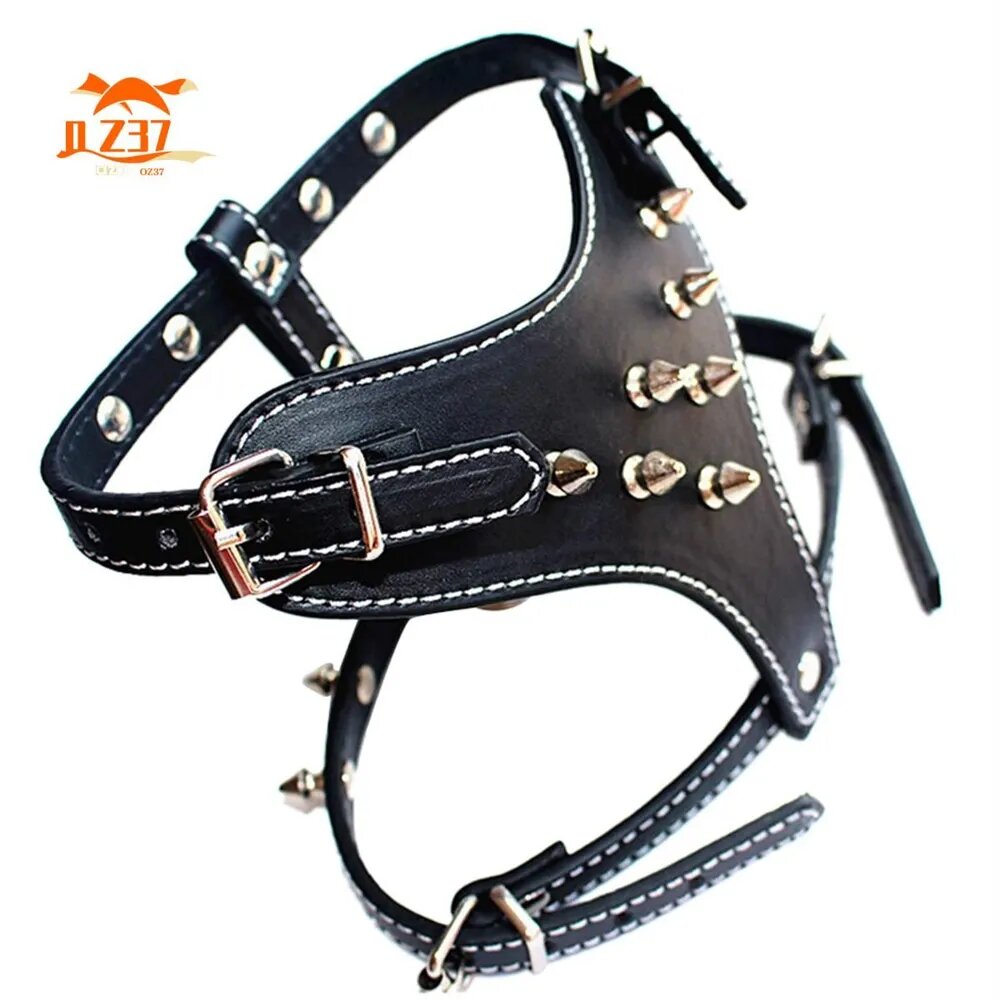 B4(P C G W) Кожаный Жилет С Шипами Для Щенков Мелких Пород, Черный