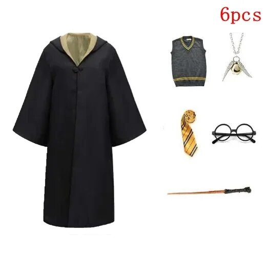 Костюм Гарри Поттера для взрослых и детей, комплект Гриффиндор L, 6pcs3
