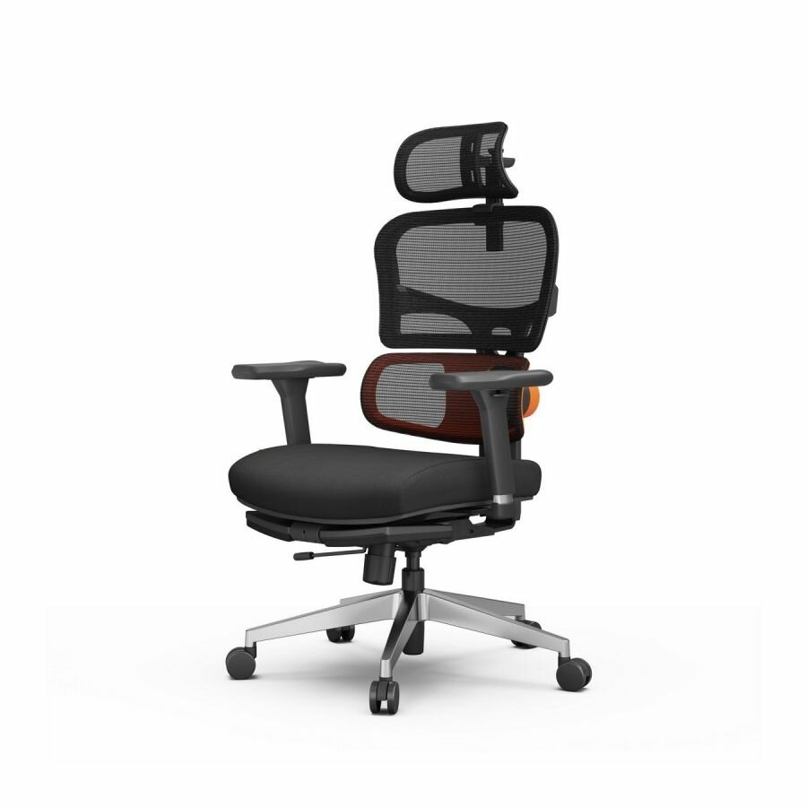 Эргономичное компьютерное кресло FoxGear NETZ модель X, черный (FG-NETZ-X-BK)