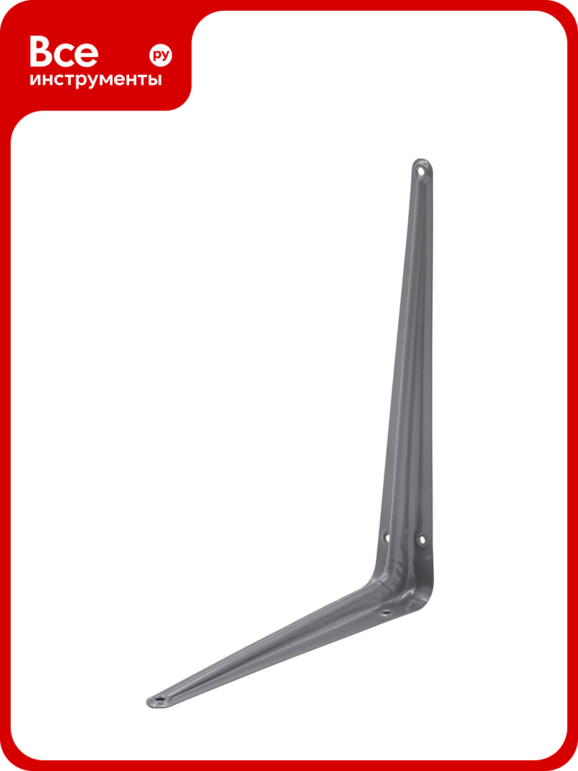 Уголок-кронштейн для полок РемоКолор серебро, 200x250 мм, 1 шт. 71-2-320