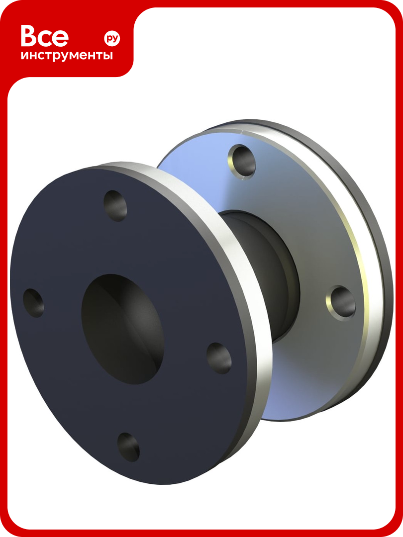 Резиновый фланцевый компенсатор сибрезинотехника Резинокордная компенсационная вставка Ду-65 EPDM Ру-10 4687205852069