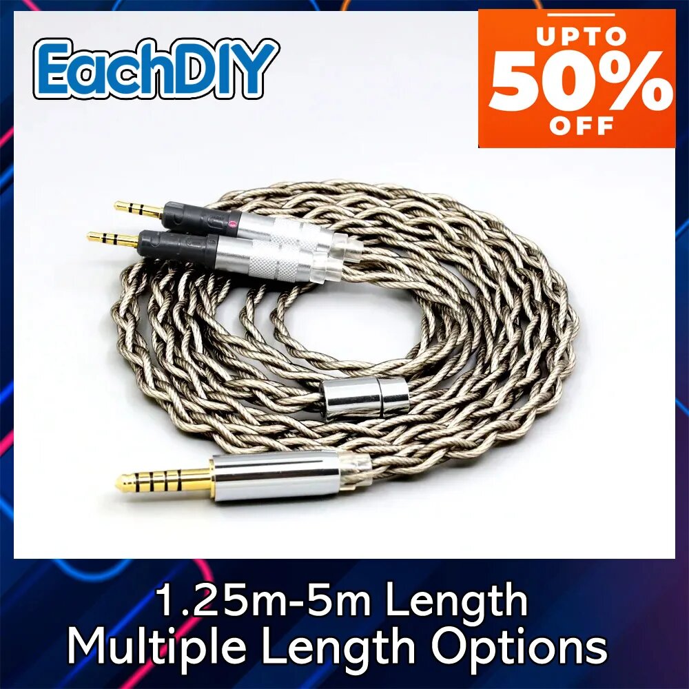 Кабель для наушников Audio-Technica ATH-R70X серебряный с графеном EachDIY