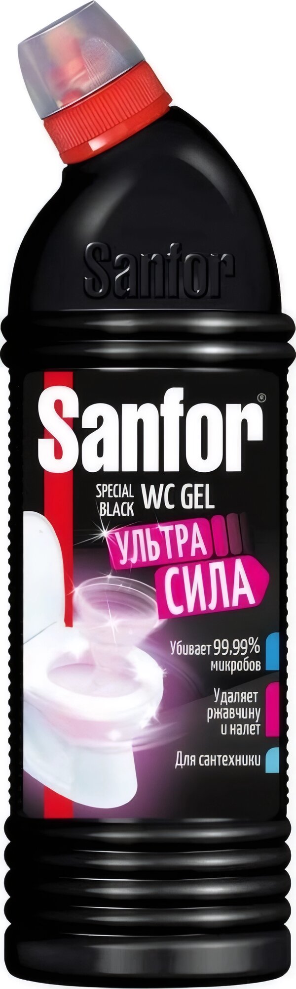 Чистящее средство для сан узлов SANFOR WC GEL Special Black «Цветущая Сакура» 750 мл
