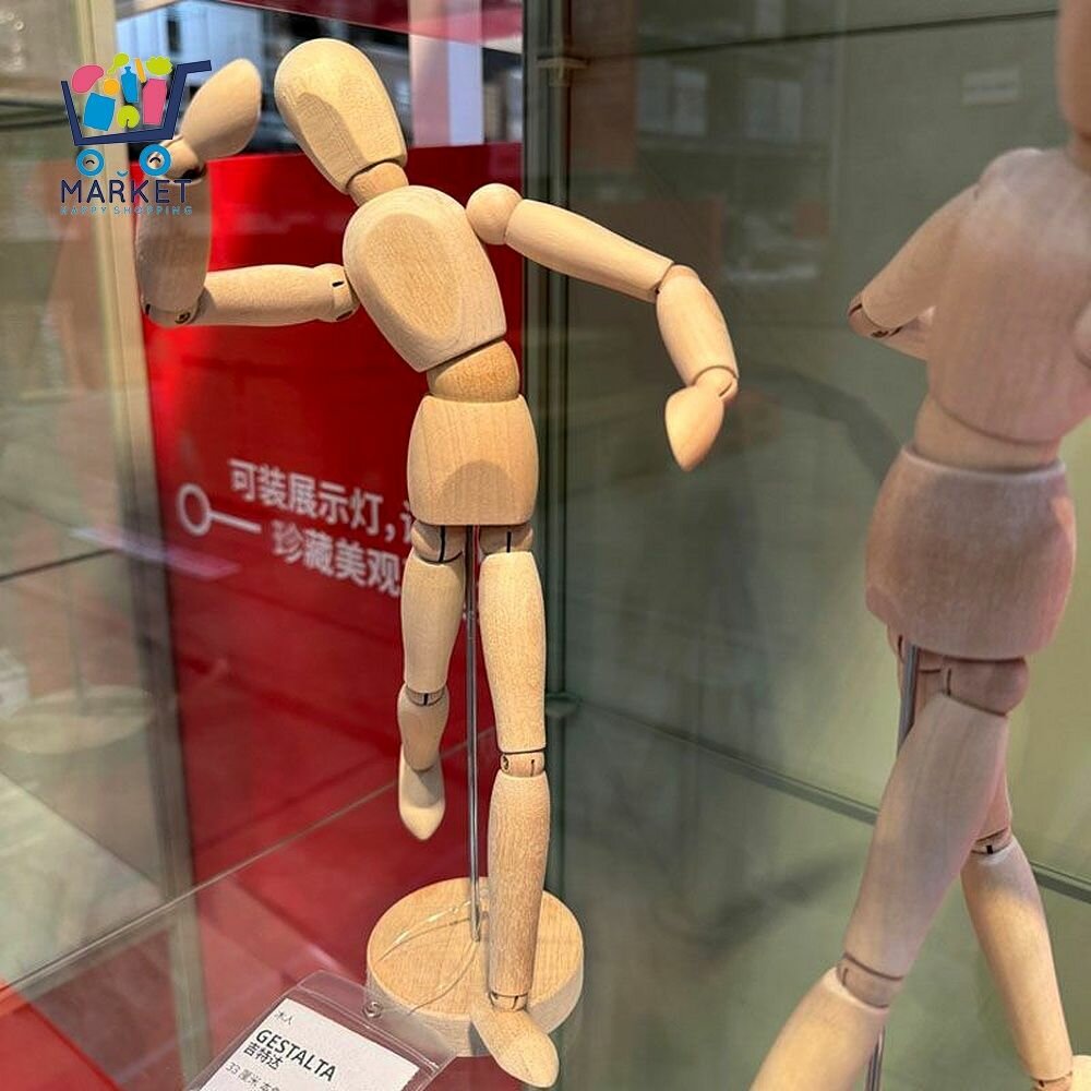 Кукла Ikea, деревянный человек с подвижным шарнирным соединением, декоративные украшения для домашнего стола, креативная модель куклы