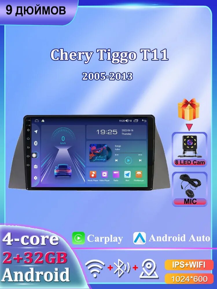 Icreative Устройство головное, диагональ: 9", 2 DIN, 2ГБ/32ГБ