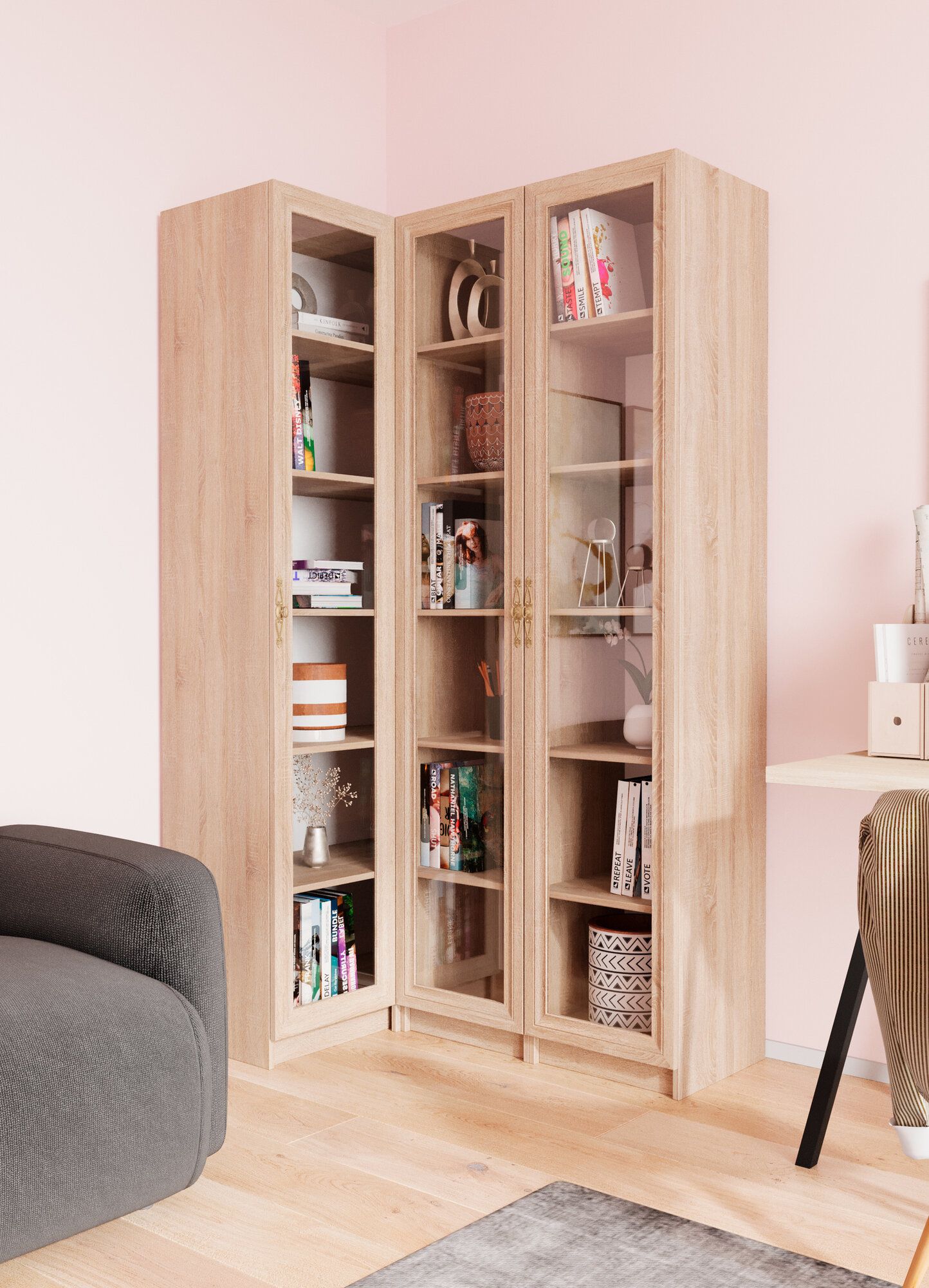 Библиотека Моцарт-1 Дуб Сонома для книг 80*200*40