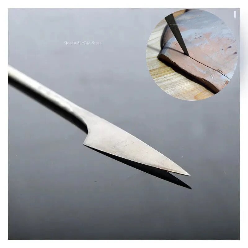 Нож Для Резьбы По Глине Ручной Ковки, Нержавеющая Сталь, Эргономичная Ручка,1, Stainless steel, белый