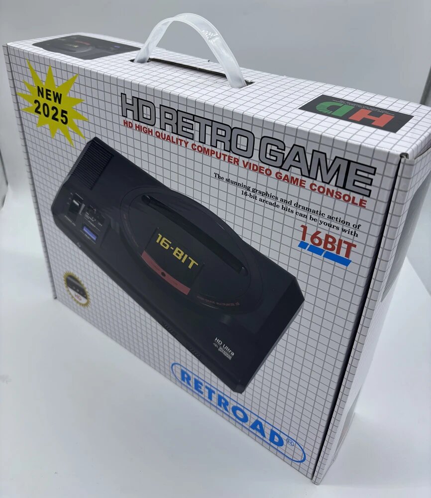 16-битная игровая консоль RETROAD в стиле ретро, HD и RCA, 170 игр, беспроводные контроллеры, игровой картридж Play Genesis/Mega Drive, новая версия 2025