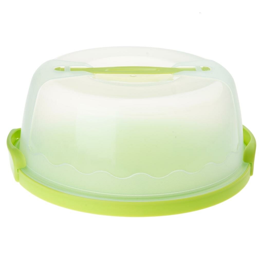 Портативная круглая пластиковая коробка для тортов, Зеленый