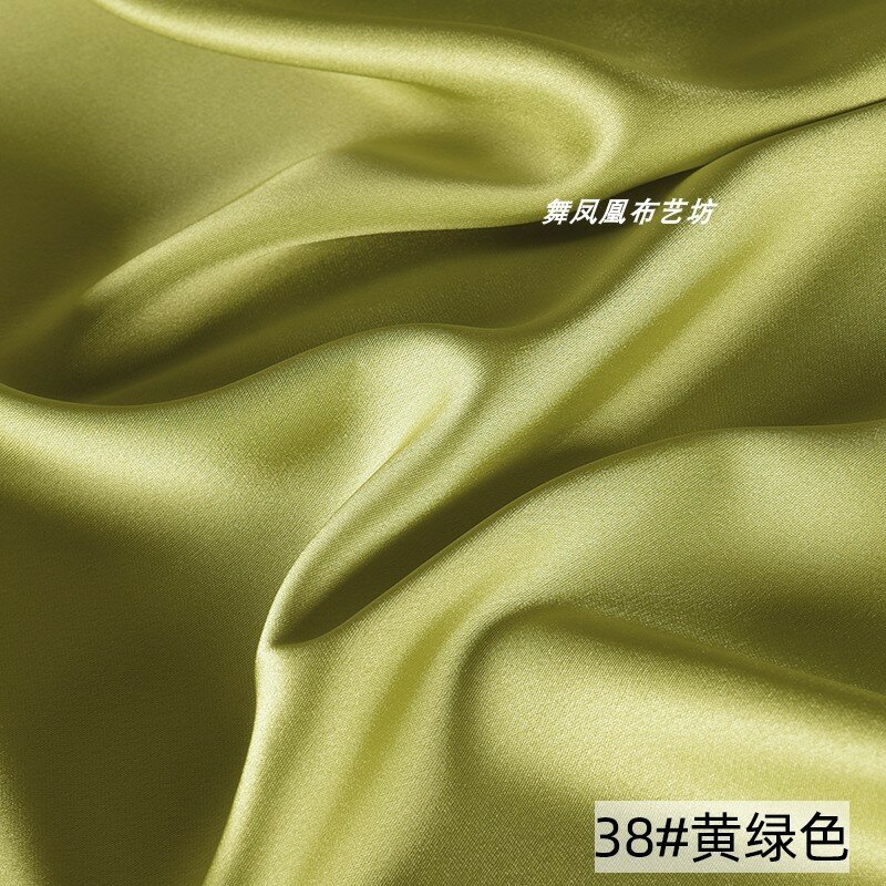 Однотонная высококачественная имитация ацетатного атласа, имитация шелкового пальто, драпированная блестящая ткань для платьев и блузок