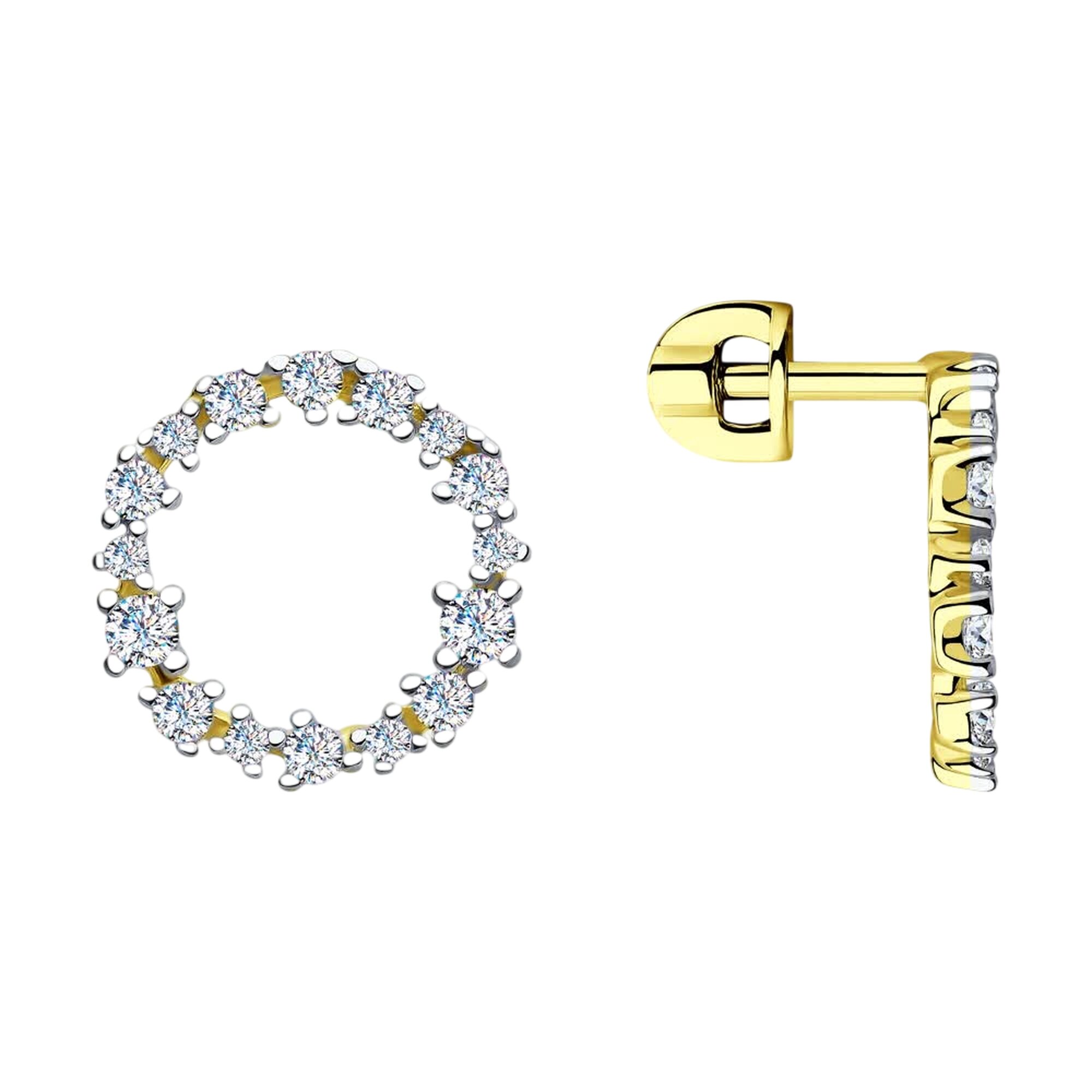 Серьги, серебро, 925 проба, фианит