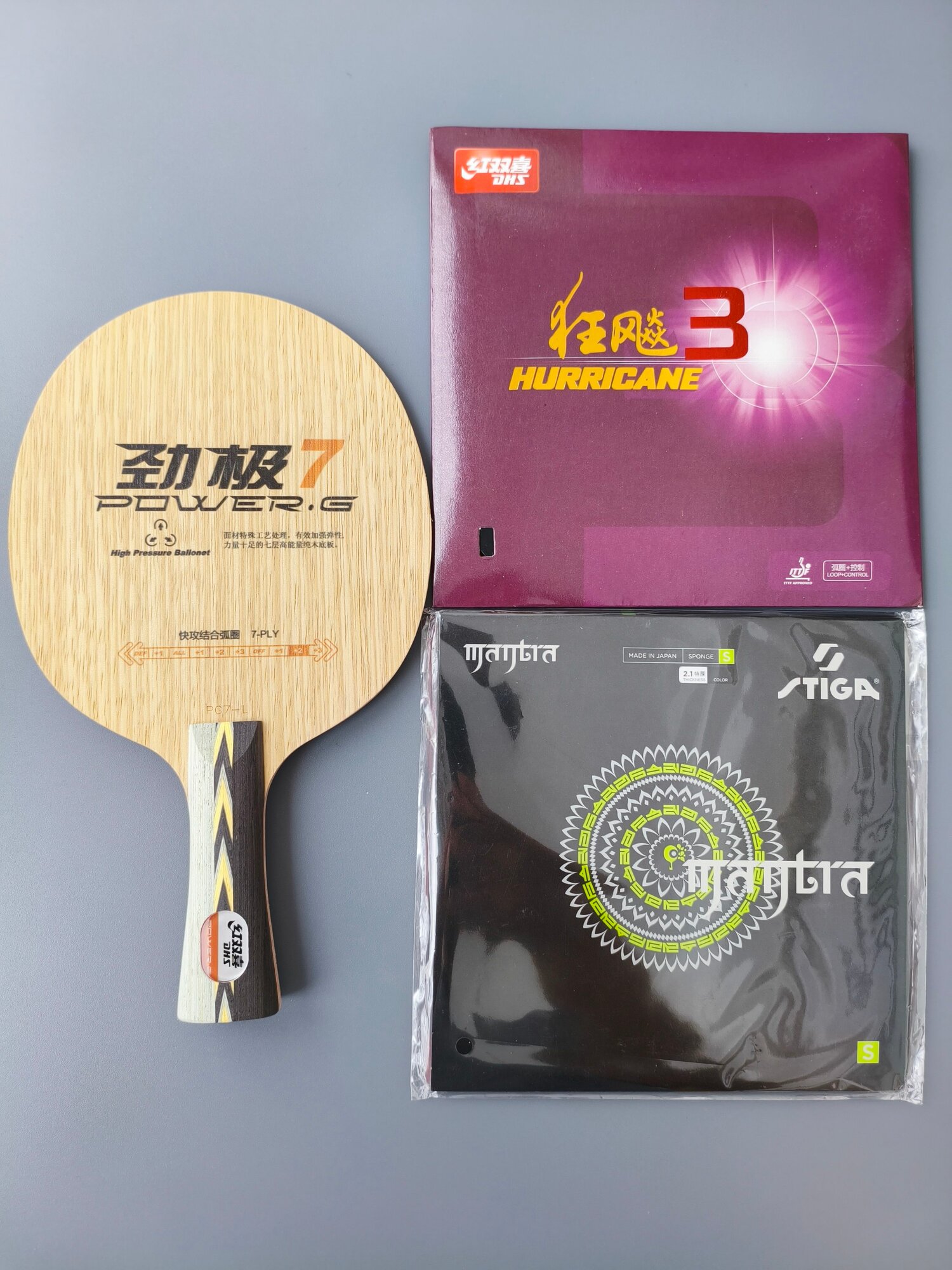 Ручная сборка! DHS Power PG7 + DHS HURRICANE 3 + Stiga mantra S